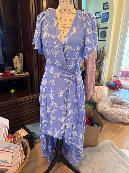 Devlin | Dresses | Declining Med Floral Wrap Highlow Dress In ...
